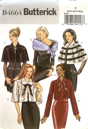 Butterick Misses' Jacket,Capelet,Wrap Pattern B4664 Size XS-M UNCUT | eBay