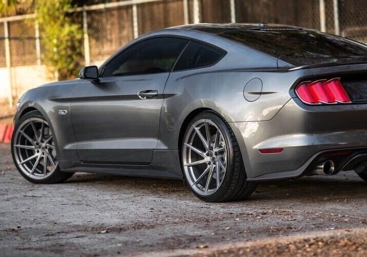 20'' Stance SF01 Brushed Silver Staggered wheels for Ford Mustang S650 ...