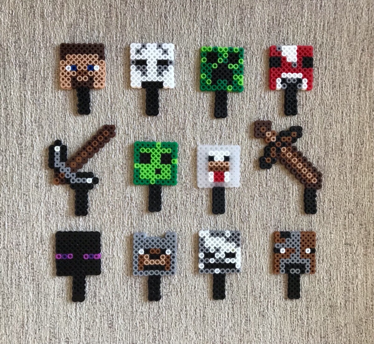 Perler Minecraft Cake