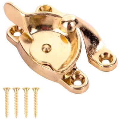 BRASS LOCKING FITCH FASTENER Sliding Window Frame UPVC Wood Lock Latch ...
