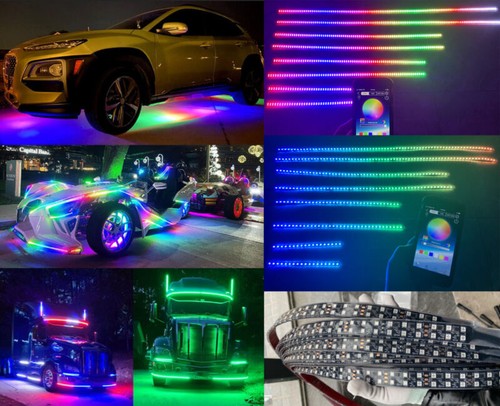 16PCS LED Chasing Lights Strips 1FT 2FT 3FT 4FT 5FT 6.5FT Colorful ...