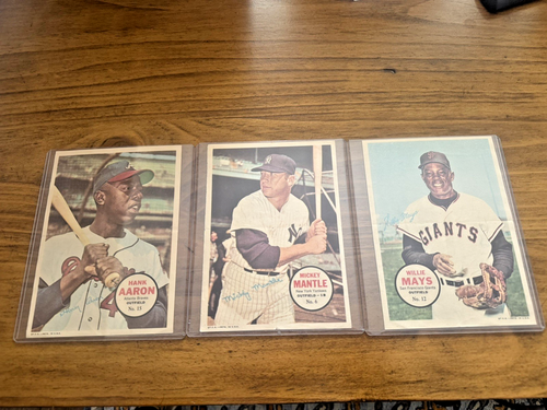 1967 Topps Pinup Baseball Posters 5x7 Mantle, Mays, Aaron(3) | eBay