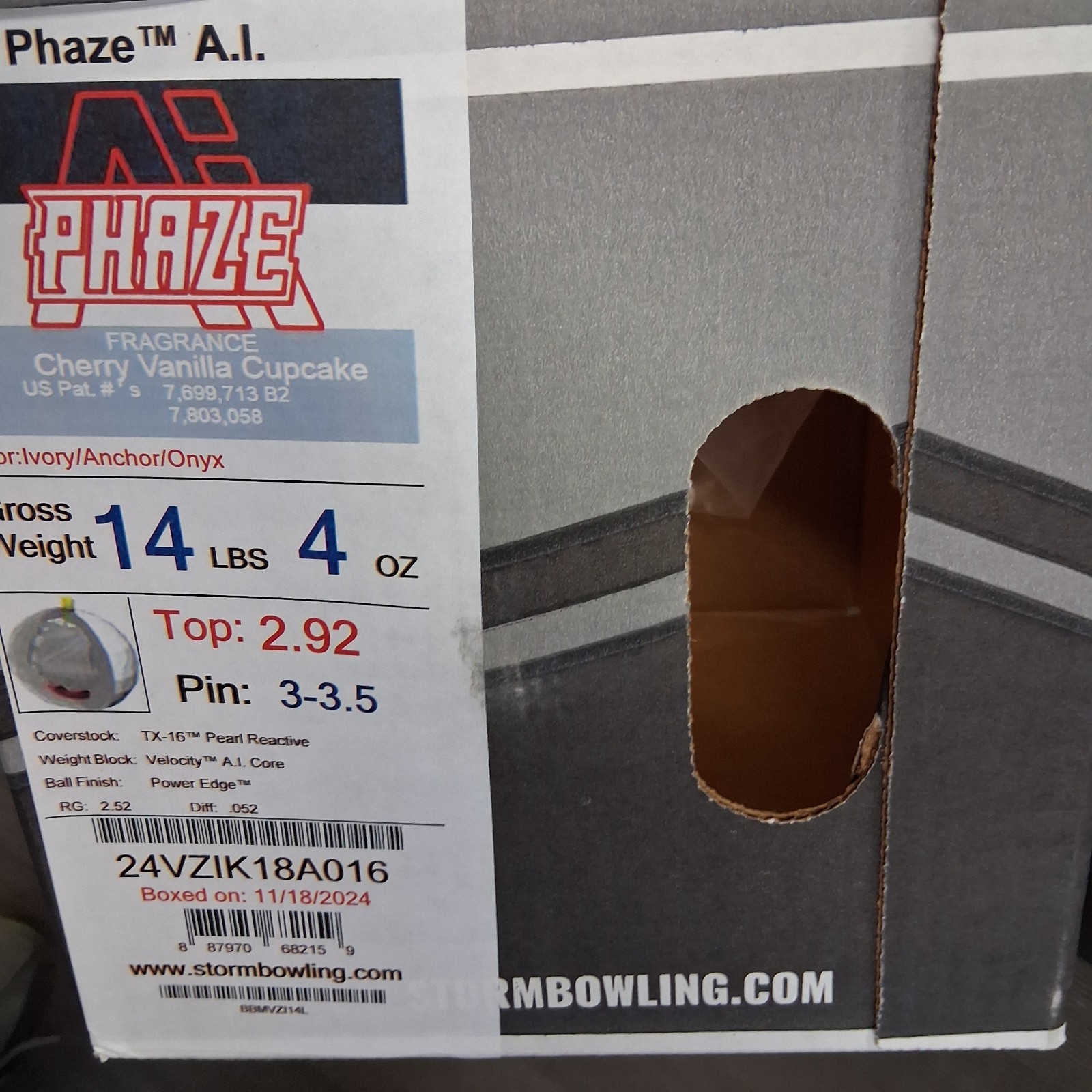 Storm Phaze A.I. bowling ball 14 LB. 1ST QUAL new ball in the box #016 ...