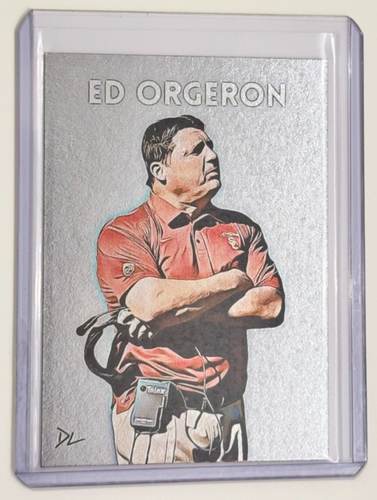 ED Orgeron Platinum Plated Limited Artist Signed "USC Trojans" Trading ...