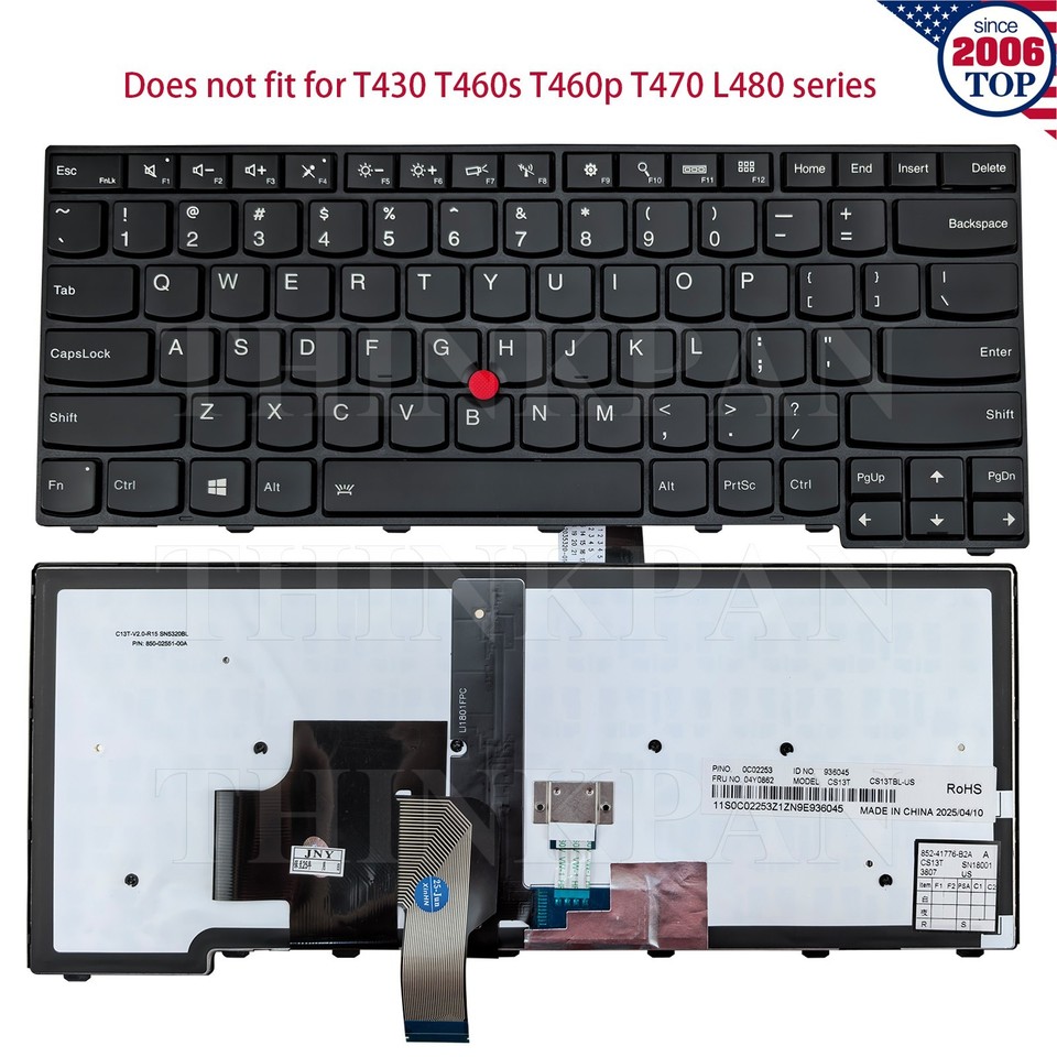New US Keyboard for Lenovo Thinkpad E431 T431s T440 T440s T440p T450 ...
