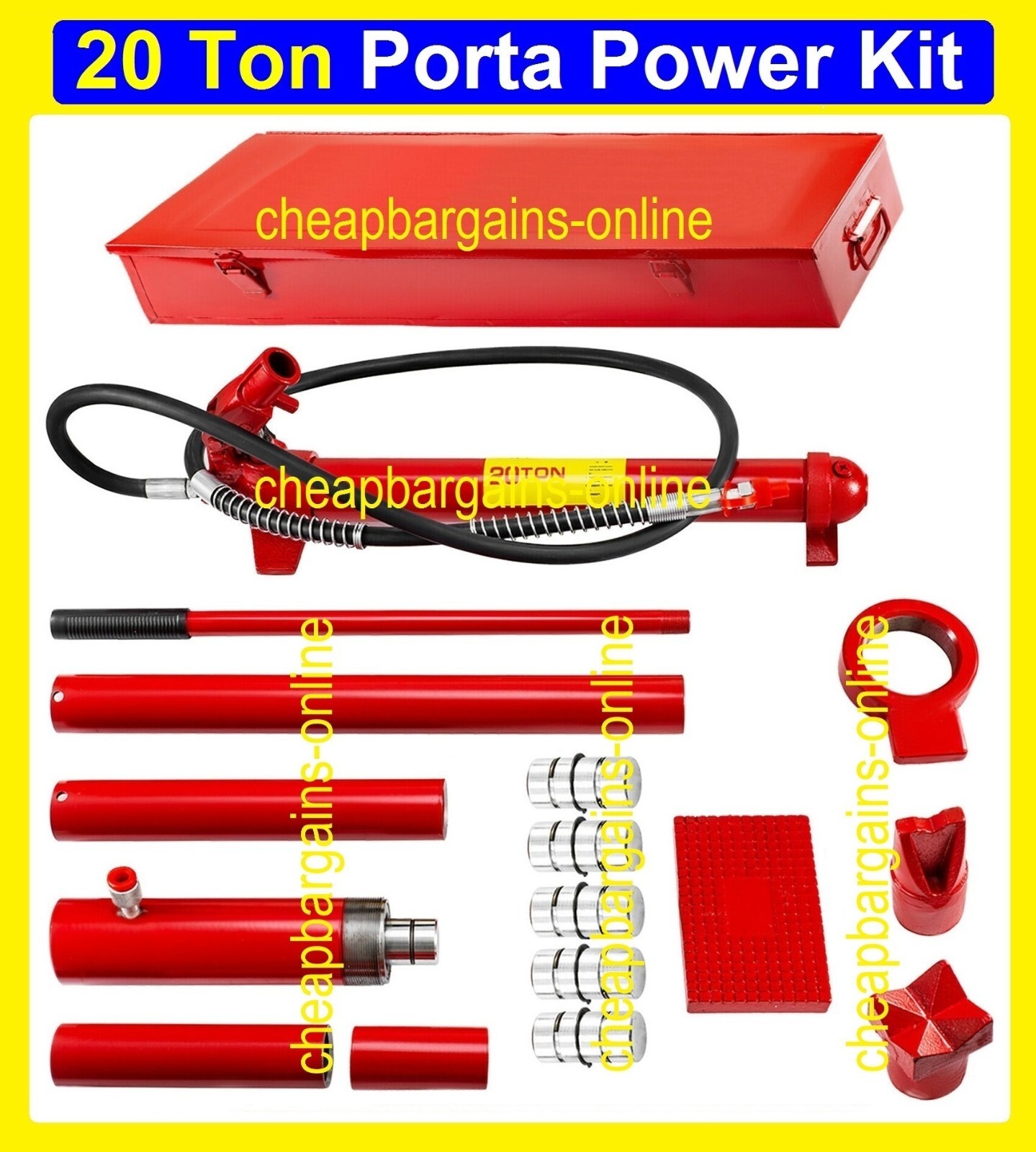 20 Ton PORTA POWER KIT 20Ton HYDRAULIC JACK BODY FRAME REPAIR KIT CAR ...
