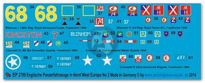 Peddinghaus 1/35 British Tank Markings Northwestern Europe WWII 2 (5 ...