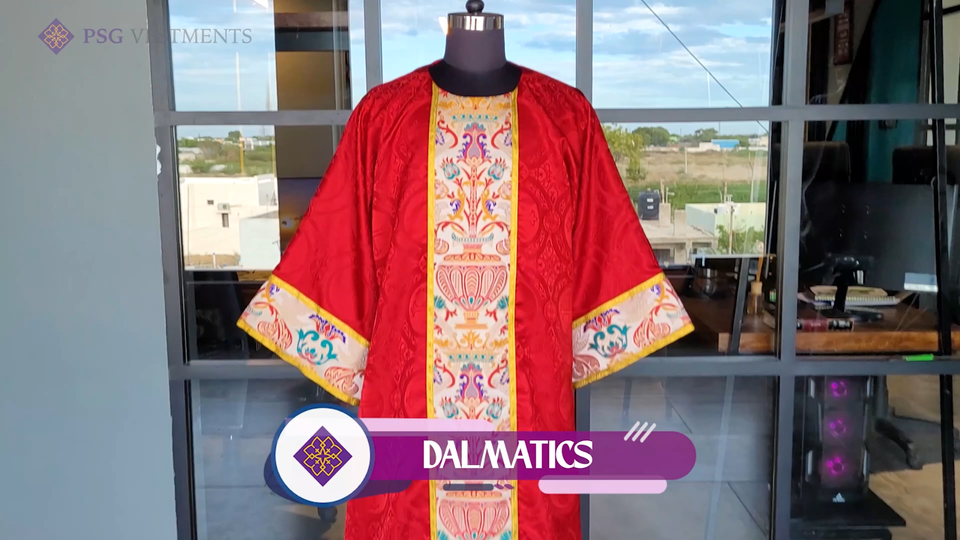Red Coronation Tapestry Dalmatic Vestment - Traditional Liturgical ...