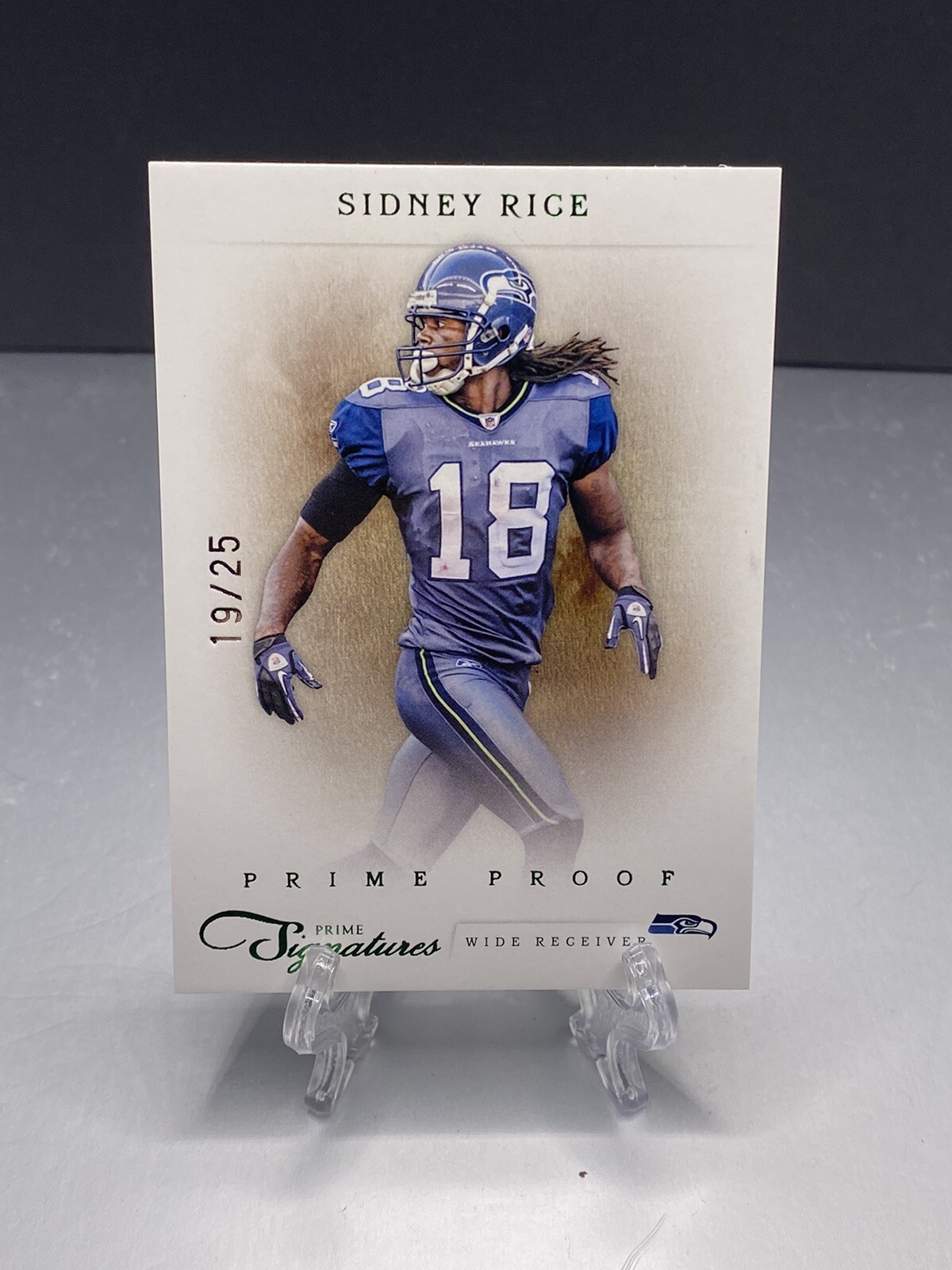 2011 Prime Signatures Prime Proof Green Football Card #157 Sidney Rice ...