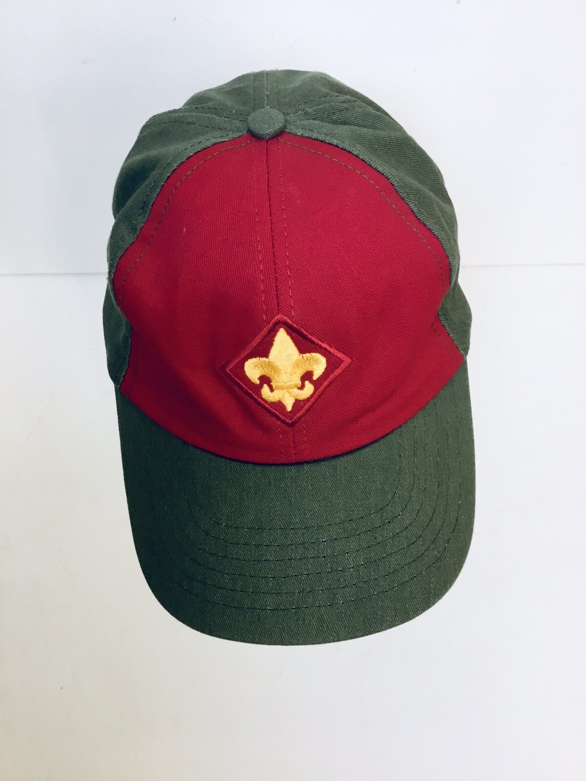 Boy Scouts BSA Twill S/M Snapback Ball Cap Hat Green Red Gold Made In ...
