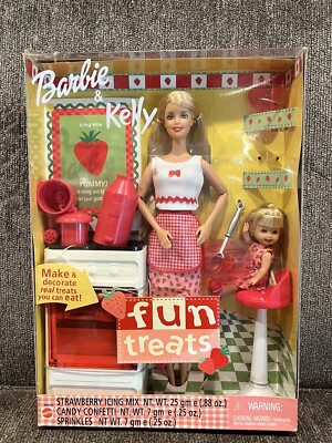 NEW 2001 Fun Treats Barbie & Kelly Doll Strawberry Kitchen by Mattel ...