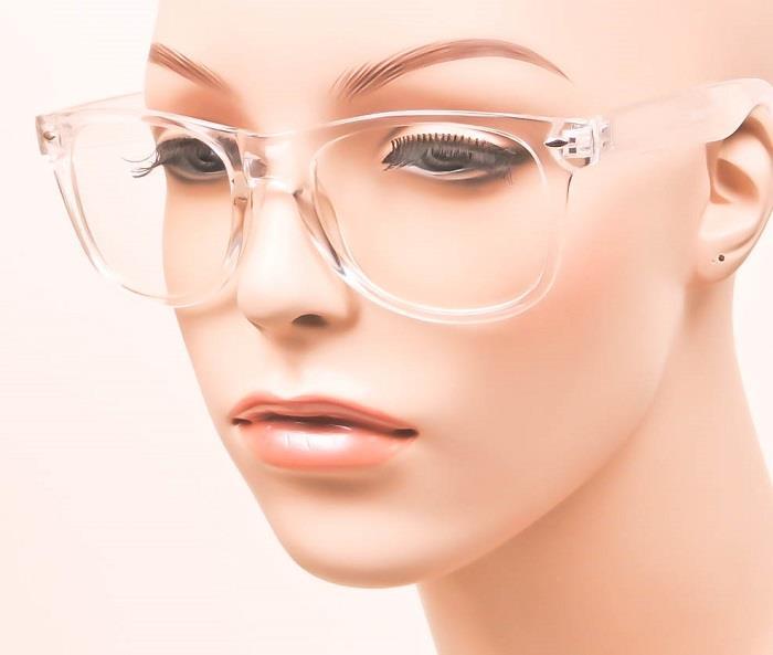 Classic Square Crystal Translucent Frames Clear Lens WaYfe Big ...