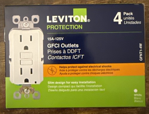 Leviton GFNT1-4W 15A 125V GFCI Outlets (4 Pack) White | eBay