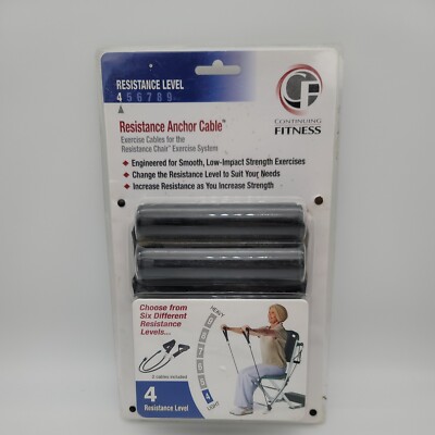 New Sealed Continuing Fitness Level 4 Resistance Anchor Cables Chair ...