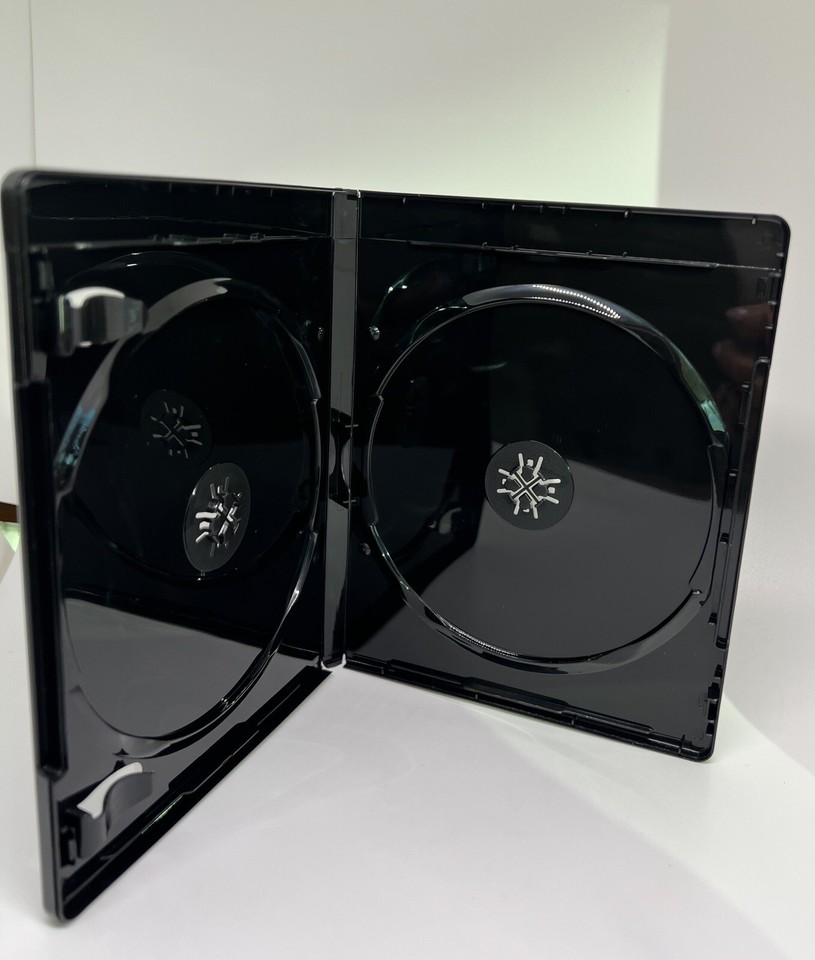 10 PCS NEW 12mm Double Blu-Ray DVD Case, Embossed Blu-Ray Logo, Black ...