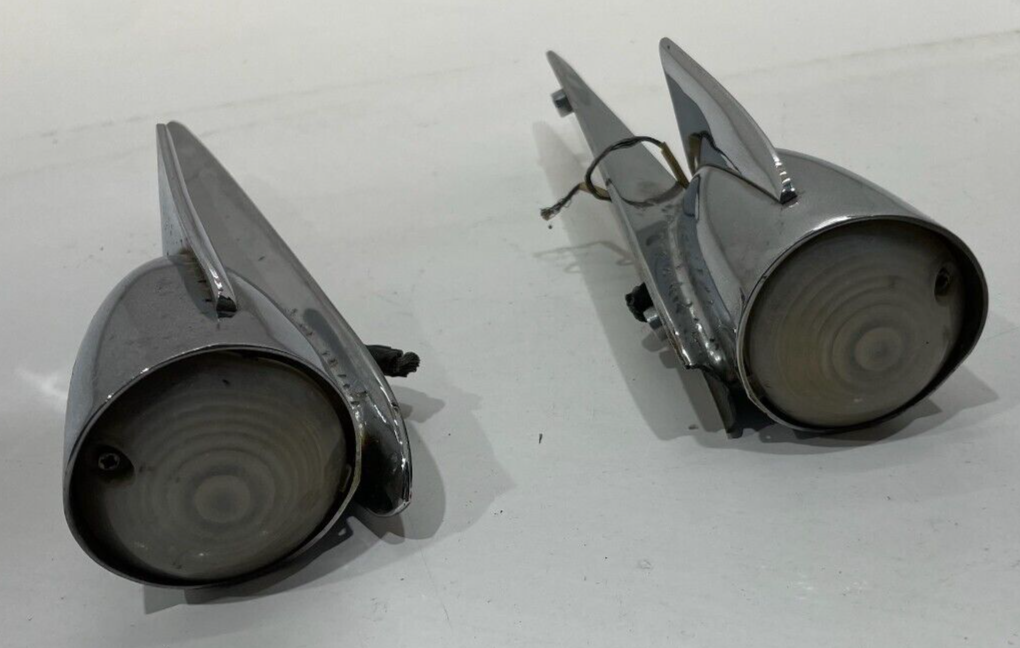 58 Studebaker Golden Hawk Fender Mounting Lamps Chrome Light Housings ...