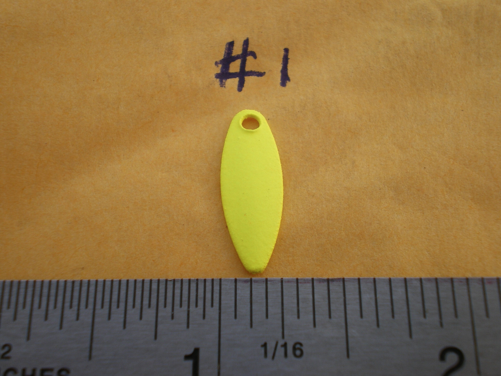 15 PCS. SMOOTH WILLOW LEAF BLADE, FLUORESCENT YELLOW #1 "MAKE SPINNERS ...