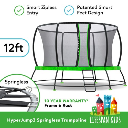 NEW Lifespan Kids 12ft Springless Trampoline Enclosure Net with Ladder ...