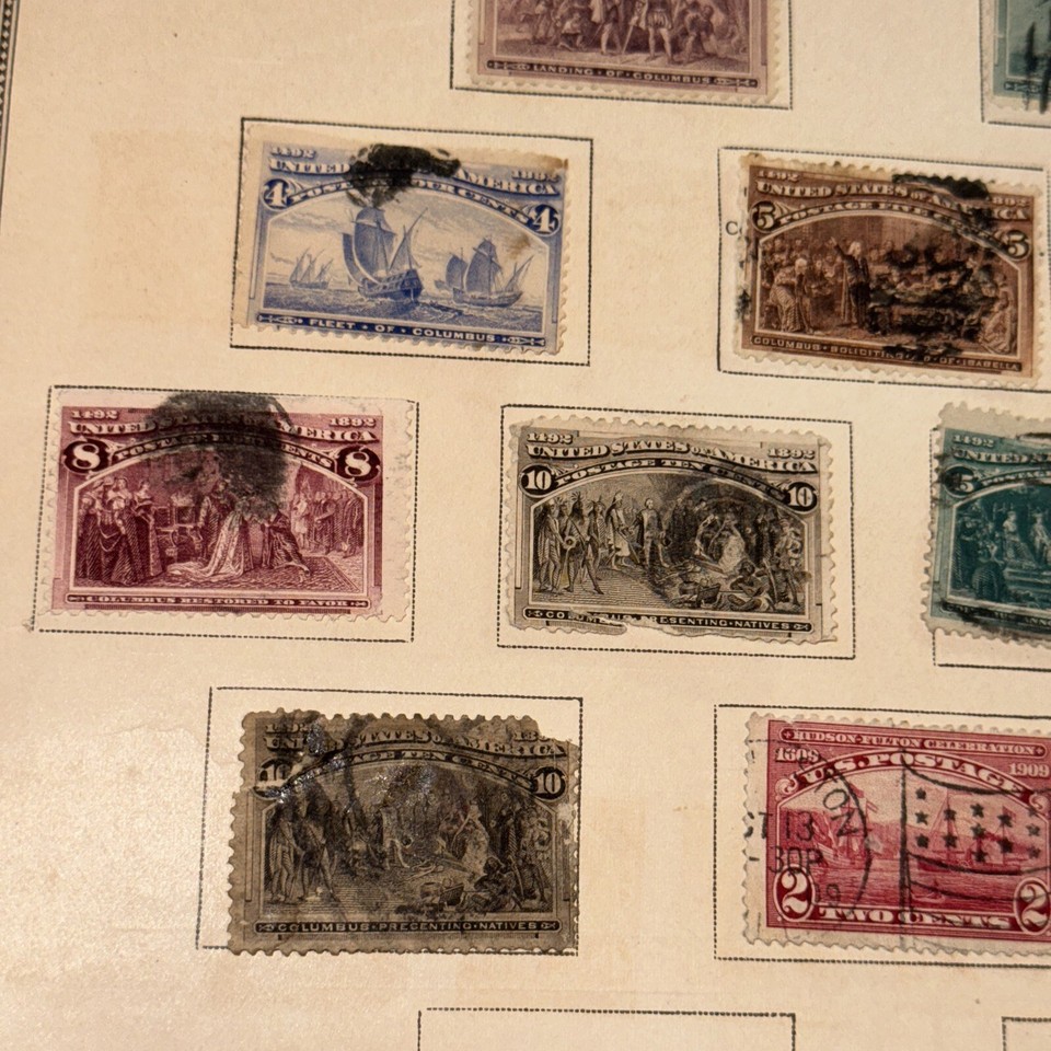 U.S. album page with Columbian Issue stamps | eBay