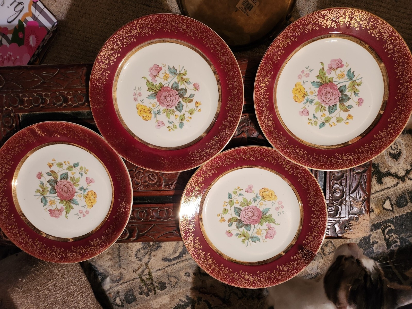 Vintage Plates Set Of 4, Warranted 22k Gold USA. Vintage Century by ...