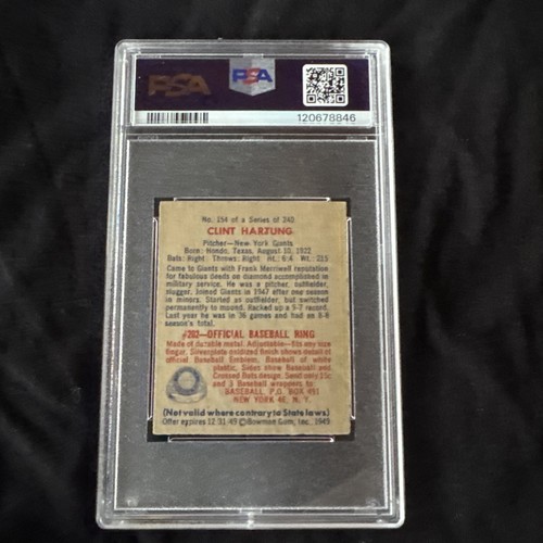 1949 Bowman 154 Clint Hartung PSA 4 | eBay