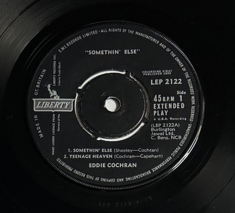 EDDIE COCHRAN. SOMETHIN' ELSE. UK 7" VINYL EP. LIBERTY LEP 2122. 1963 ...