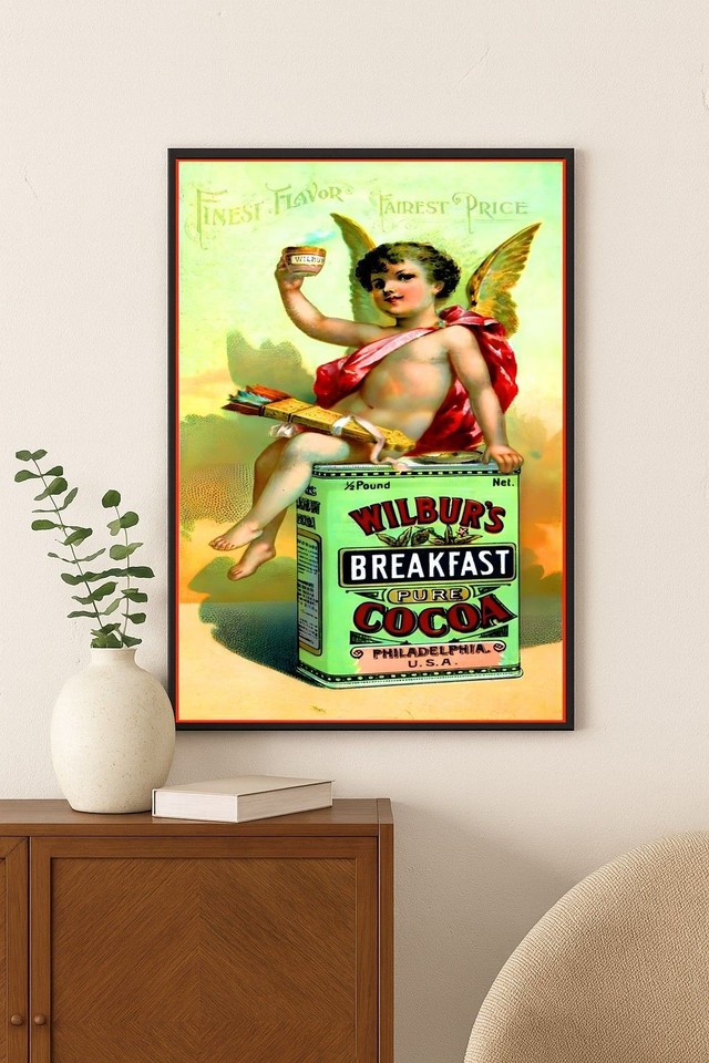 Wilbur's Breakfast Cocoa Poster - USA 🇺🇸 1900s Retro Food Ad - 24x36 ...