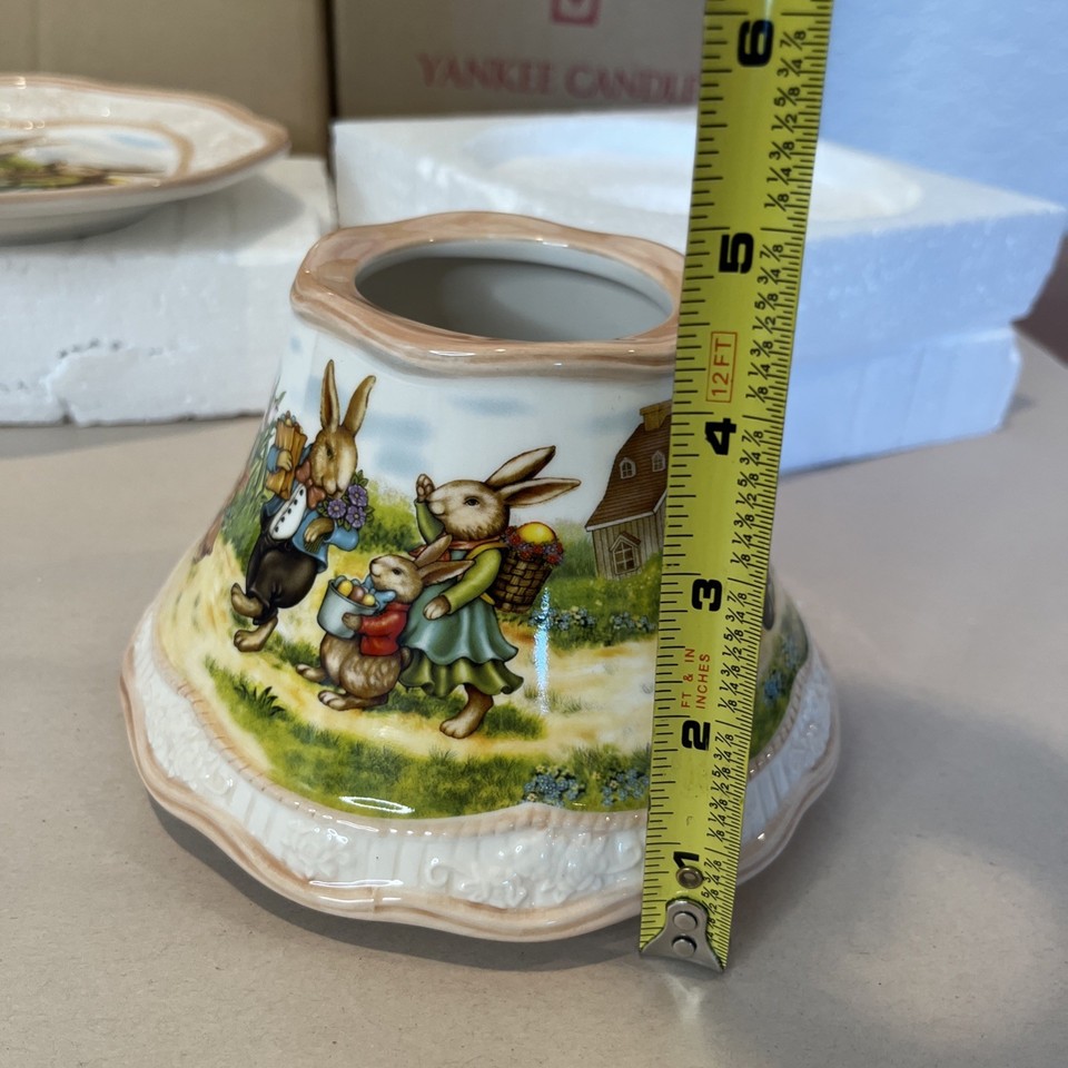 Yankee Candle Spring Bunnies Chimney Topper & Plate ‘JIS VTG EASTER ...