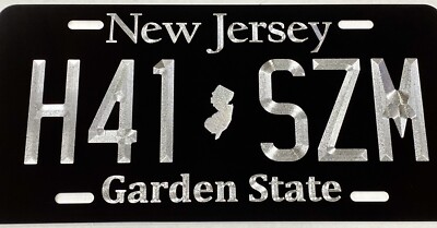 Custom New Jersey NJ State Car Tag REFLECTIVE Diamond Etched Front ...