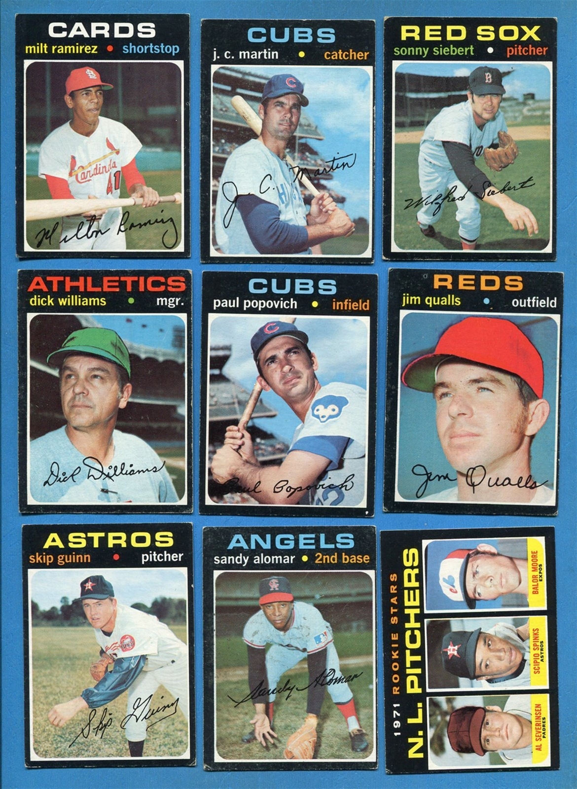 1971 Topps Baseball High Numbers = Mid Grade = 9 Diff Cards = Scipio ...
