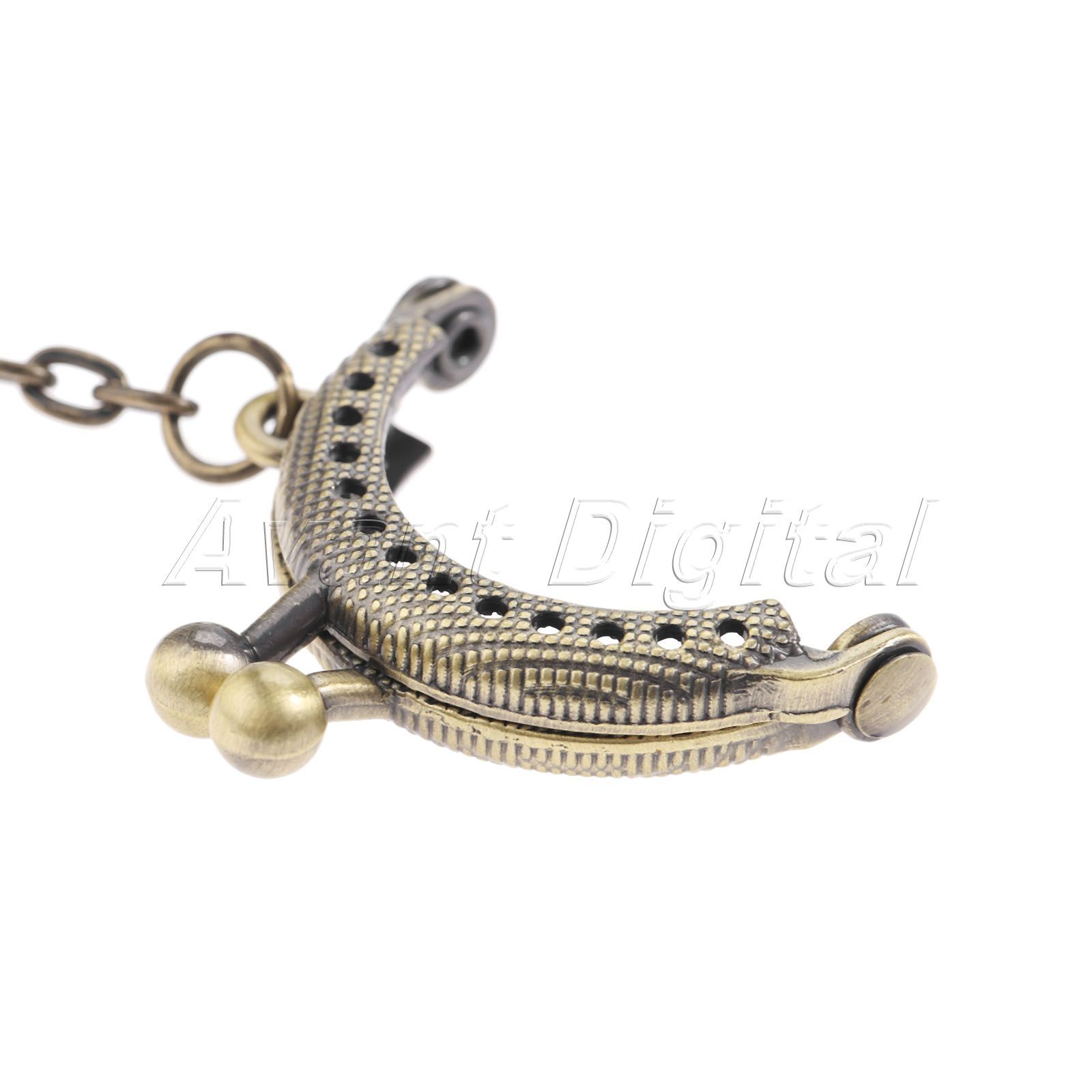 5Pcs Stylish Metal Frame Arch Purse Coin Bag Kiss Ball Clasp Key Chain ...