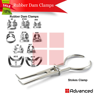 Endo Dental Rubber Dam Clamps Premolar Upper Lower Tooth Retractor ...