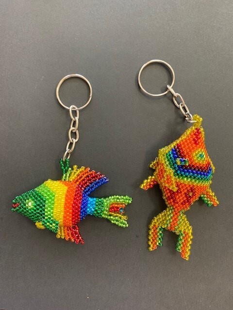 Hand-Beaded Key Ring with Rainbow Fish Design – 26272 | eBay