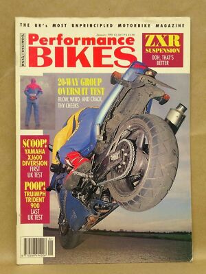 Performance Bikes Magazine January 1992 Motorcycle Yamaha XJ600 Truimph ...