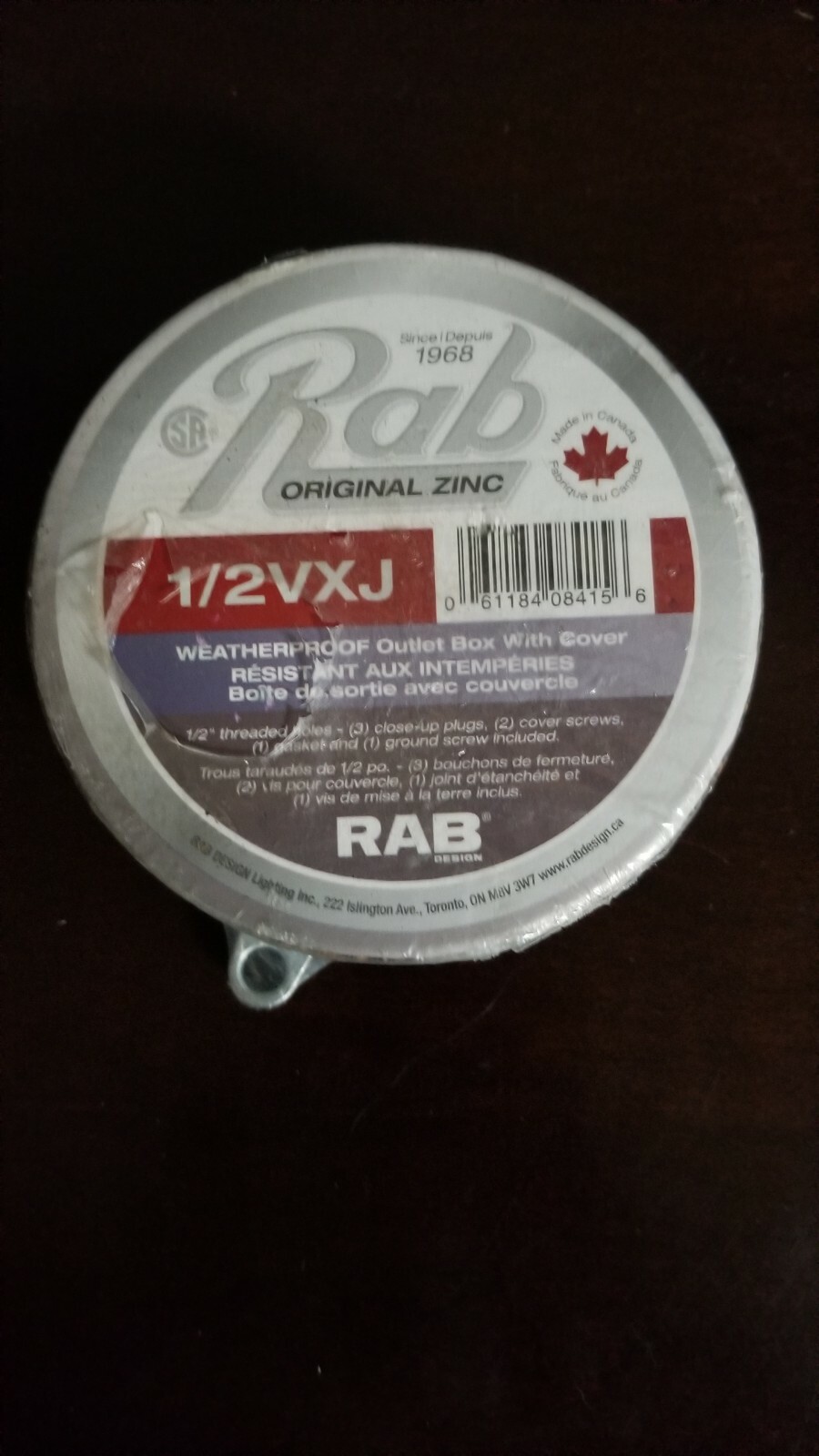 ELECTRICAL METAL ENCLOSURE RAB 1/2VXJ CAST ZINC 1/2" HOLE JUNCTION BOX ...