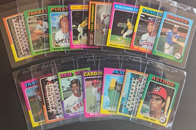 1975 Topps Baseball Stars & Commons - # 441 - 660 BEAUTIFUL CARDS, many ...