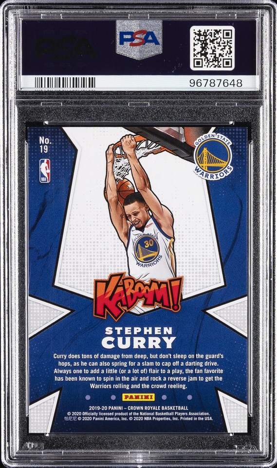 2019 PANINI CROWN ROYALE KABOOM! #19 STEPHEN CURRY PSA 9 | eBay