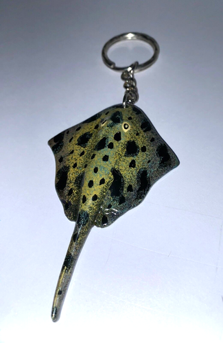 New Vintage Hand-Painted Florida Ocean Stingray Keychain Keyring ...