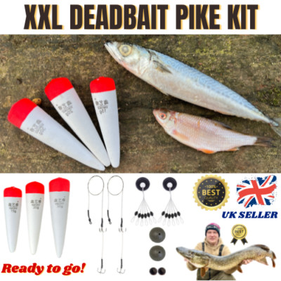 DEADBAIT Pike Fishing KIT SET Including Trace, Floats, Stops - READY TO ...
