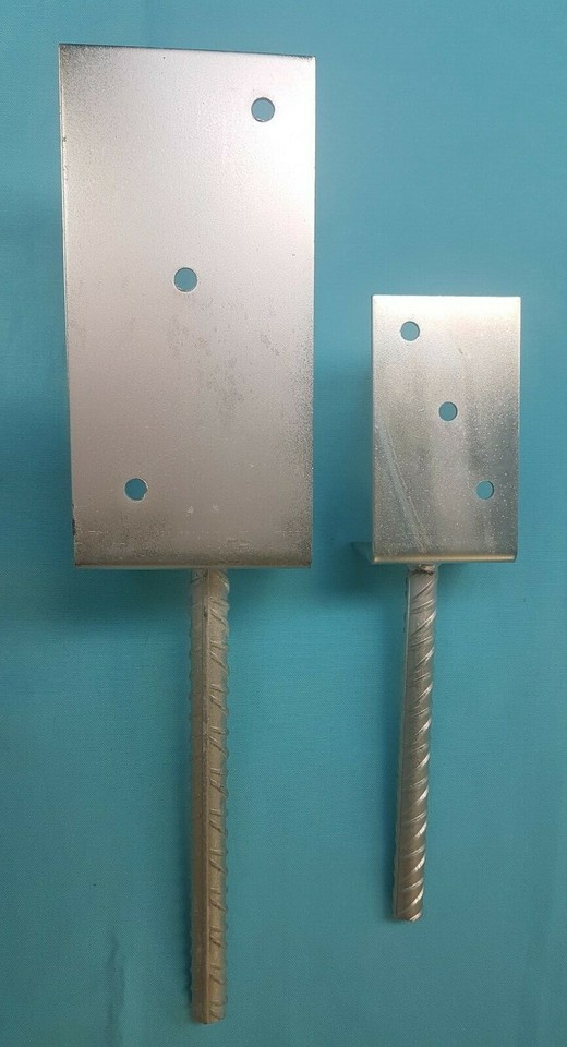 HEAVY DUTY GALVANISED L TYPE SHAPE WITH PIN FENCE POST ANCHOR SUPPORT ...