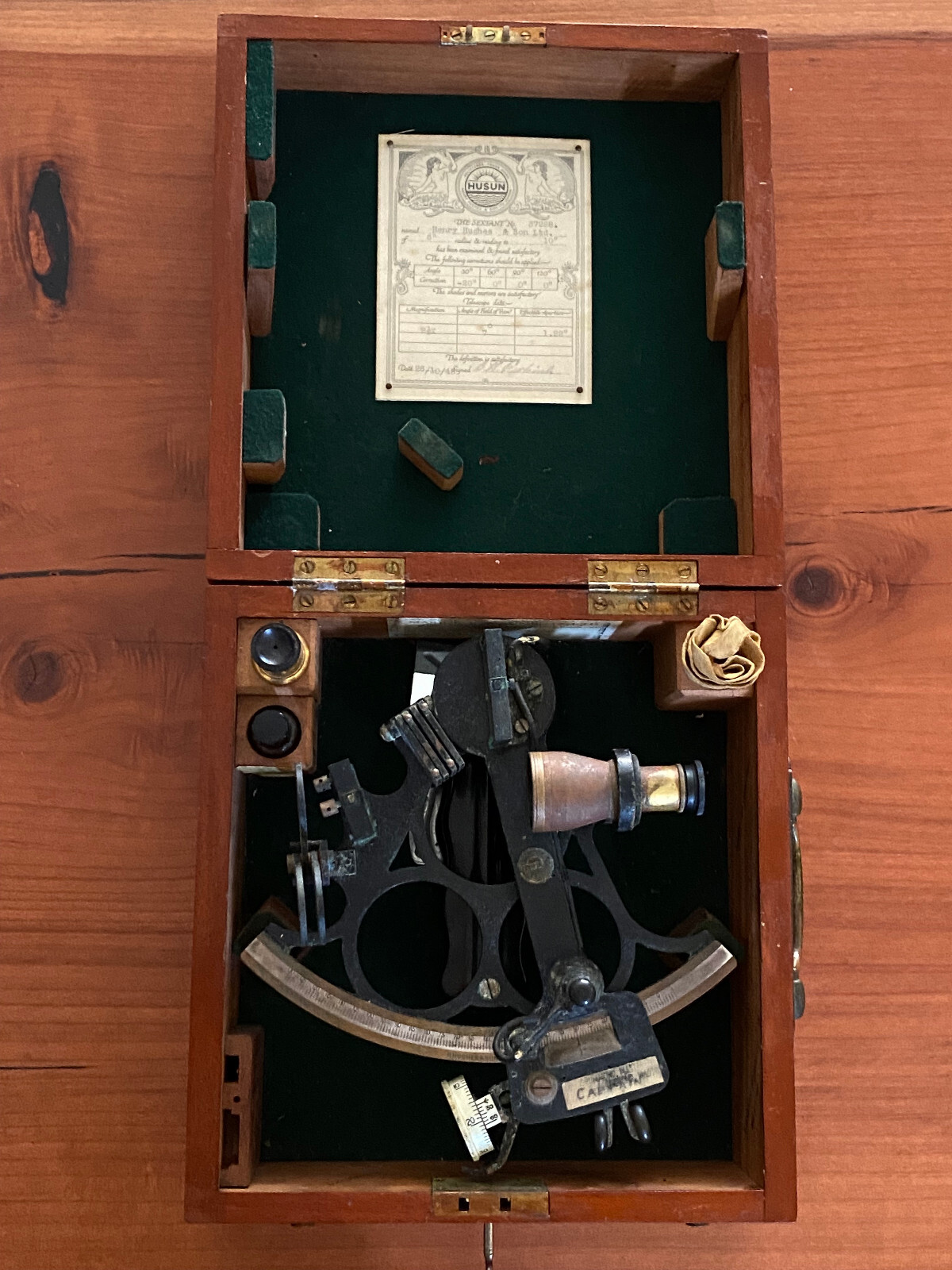 Hughes & Sons 1943 Sextant in Original mahogany box with key | eBay