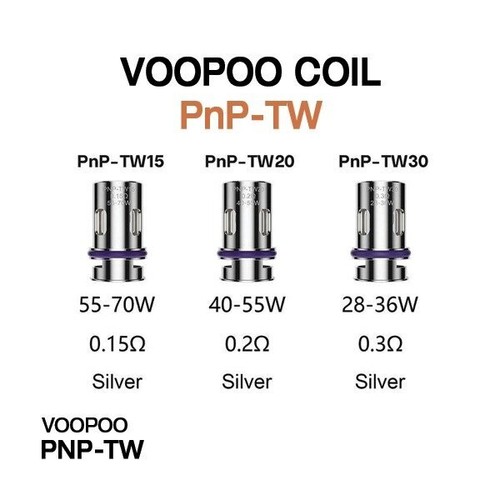Voopoo PNP TW Series Replacement Coils TW20 0.2Ω TW30 0.3Ω TW15 0.15Ω ...