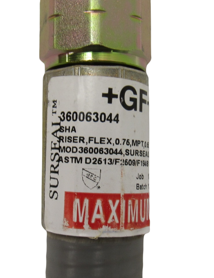 NEW GF Service Head Adapter Flexible Riser for Gas PE Pipe 36" 3/4"MPT ...