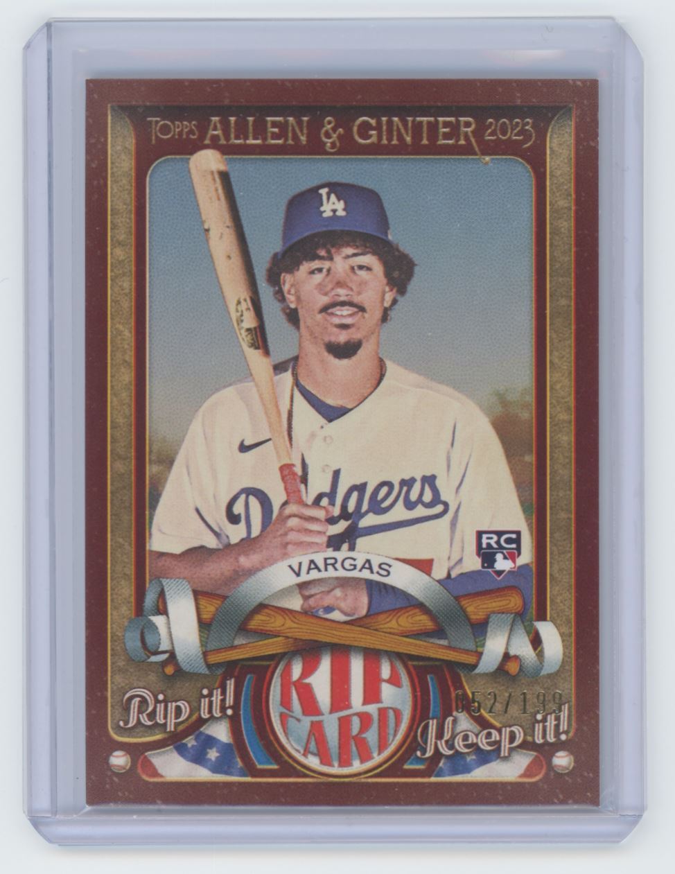 2023 Topps Allen & Ginter Rip card (been ripped) Miguel Vargas RC /199 ...