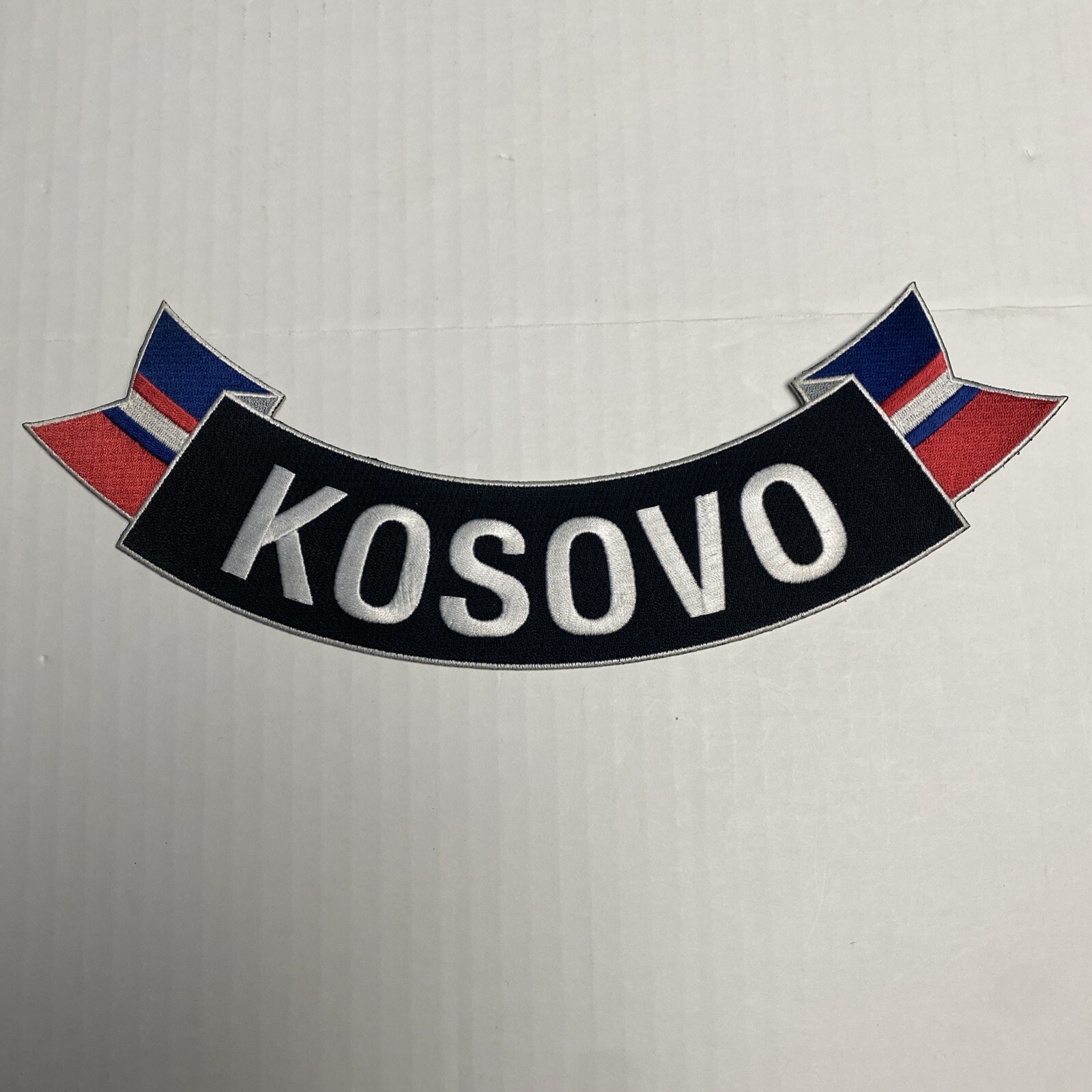 Kosovo Ribbon Patch Iron Sew On Embroidered Rocker Jacket Embelishment ...