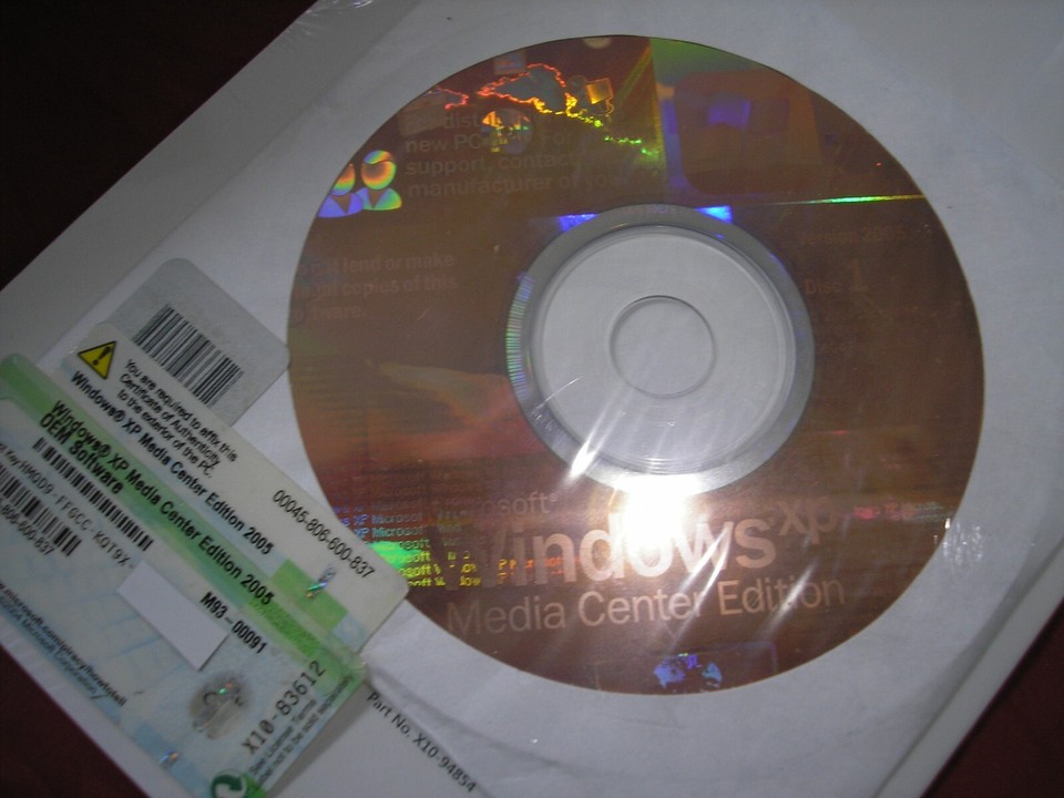 MICROSOFT WINDOWS XP MEDIA CENTER EDITION 2005 MS WIN =BRAND NEW SEALED ...