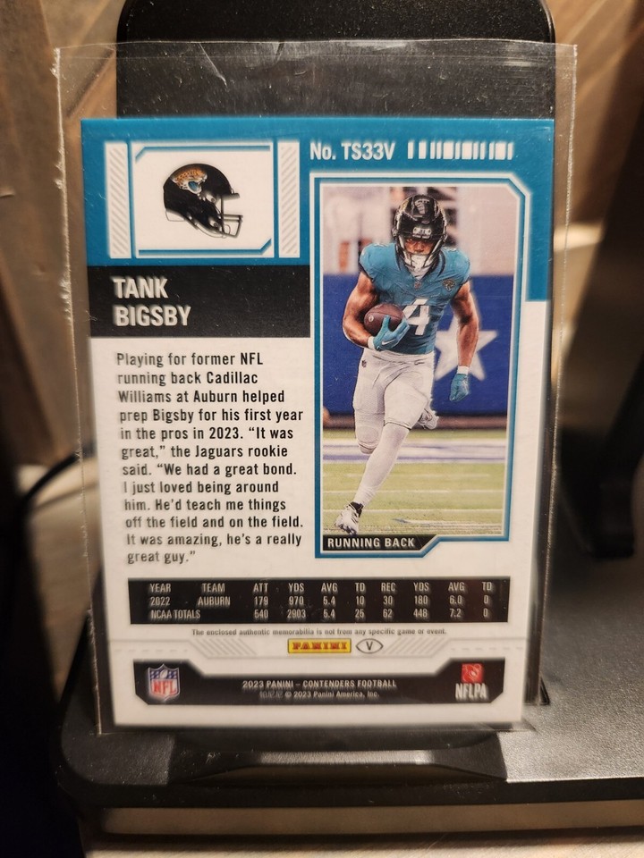 2023 Panini Contenders - Rookie Ticket Swatches Variations #TS33V Tank ...