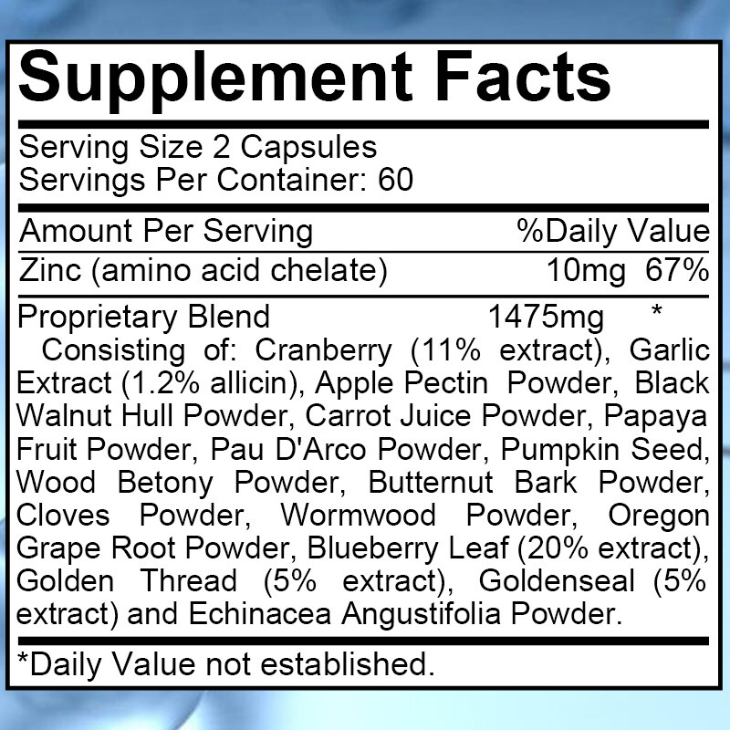 Parasite Cleanse Detox Capsules Body Boost Health Ultra Blast Quick 120 ...