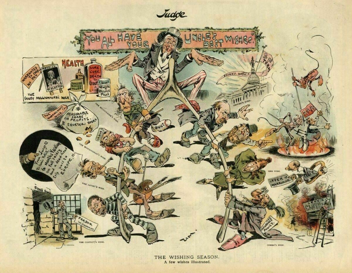 UNCLE SAM WISHBONE WISHES OF MILLIONAIRE HEALTH GOUT CONVICT SING SING ...