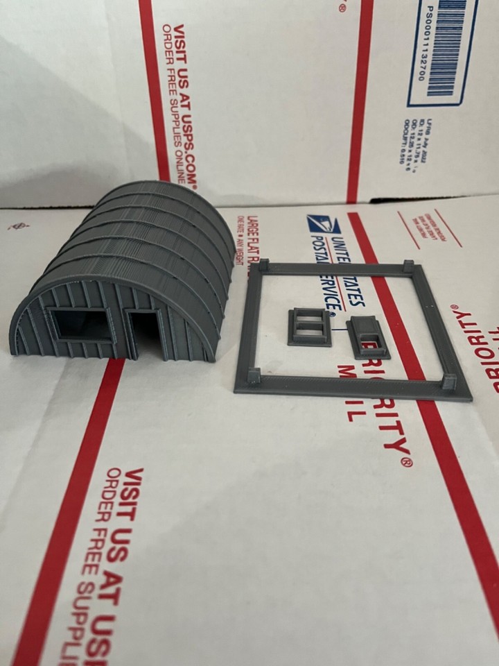 HO Scale Quonset Hut 3D Printed Structure Kit grey | eBay